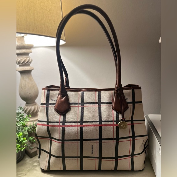Brahmin | Bags | Brahmin Vintage Plaid Tote Bag | Poshmark
